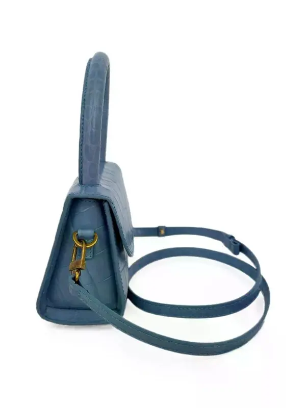 By Far Crocodile-embossed Top Handle Bag