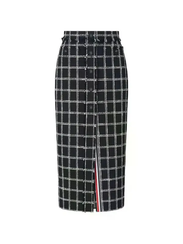 Thom Browne Windowpane Houndstooth Tweed Skirt