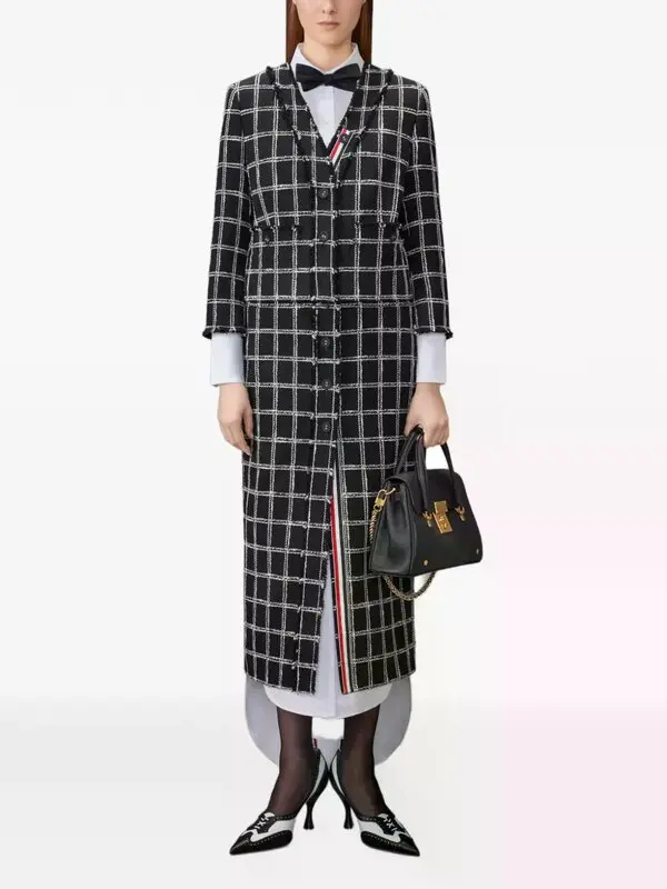 Thom Browne Windowpane Houndstooth Tweed Skirt