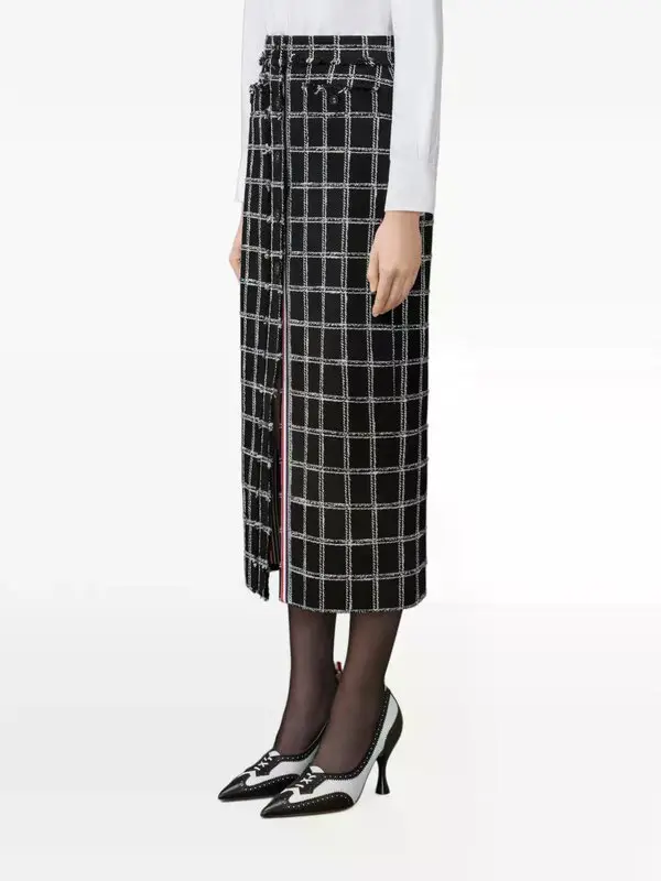 Thom Browne Windowpane Houndstooth Tweed Skirt