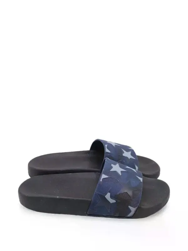 Valentino Garavani Denim Stars Slide Sandals - Blue