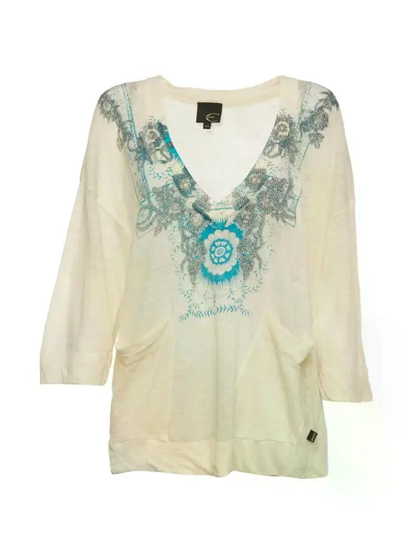 Just Cavalli Floral-print V-neck Sweater