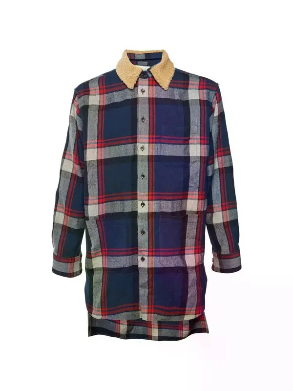 Gucci Plaid Shearling-collar Shirt