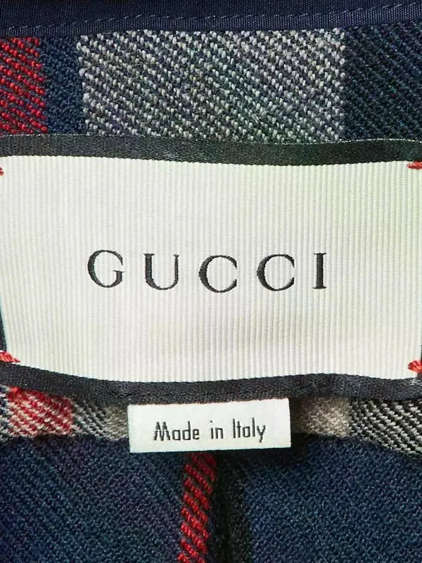 Gucci Plaid Shearling-collar Shirt