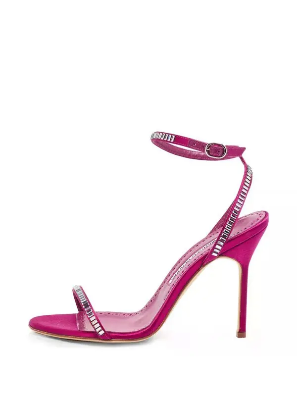 Manolo Blahnik Crinastra Crystal Embellished Ankle-strap Sandals - Purple