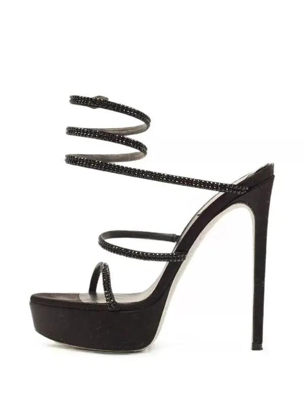 Rene Caovilla Cleo Crystal-embellished Sandals - Black