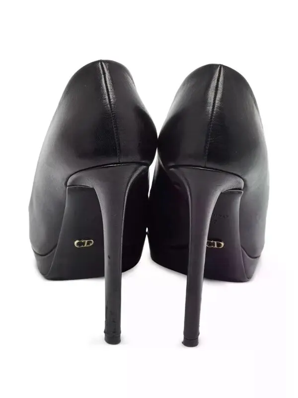 Dior Cannage Plaque Open Toe Platform Stiletto Pumps