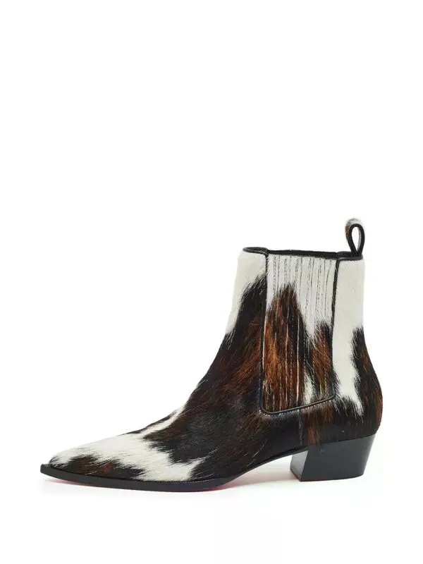 CHRISTIAN LOUBOUTIN Calf Hair Chelsea Boots - Brown