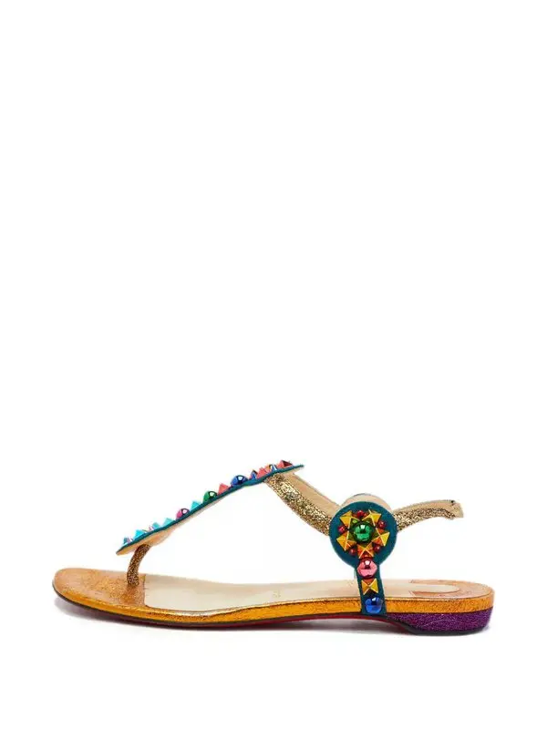 CHRISTIAN LOUBOUTIN Studded Glitter Sandals