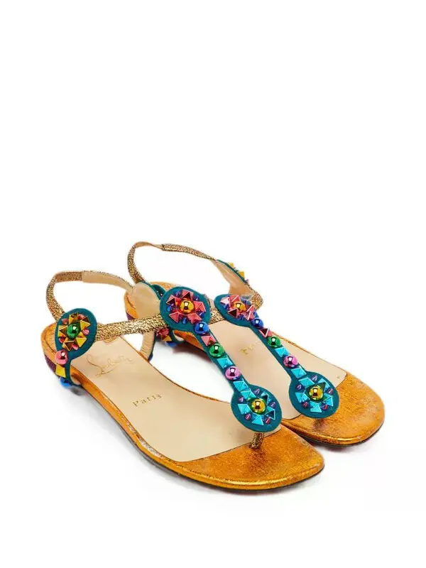 CHRISTIAN LOUBOUTIN Studded Glitter Sandals