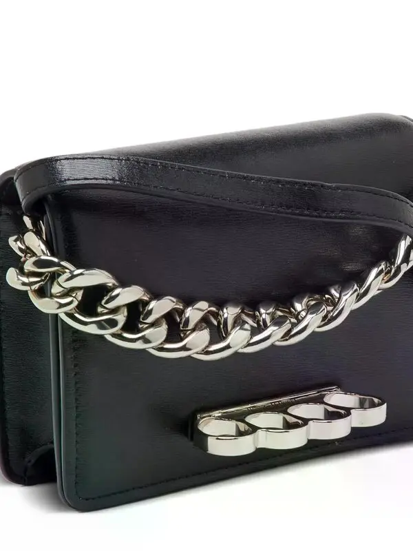 Alexander McQueen Four Ring Leather Shoulder Bag
