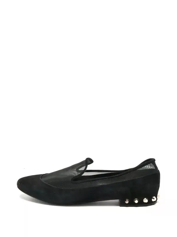 Balenciaga Mesh Studded Flat Pumps