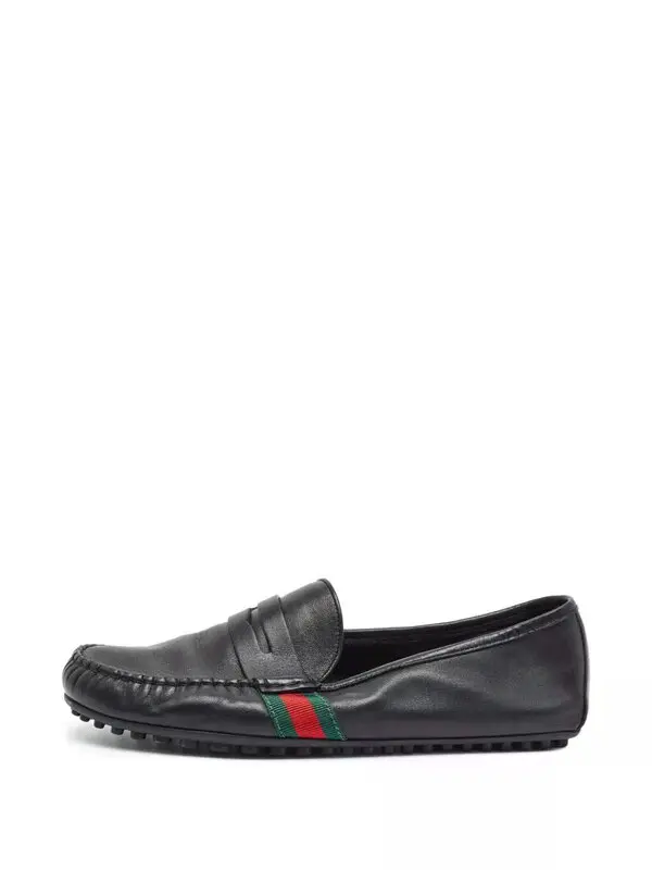 Gucci Driver Loafers With Web Stripe Detail