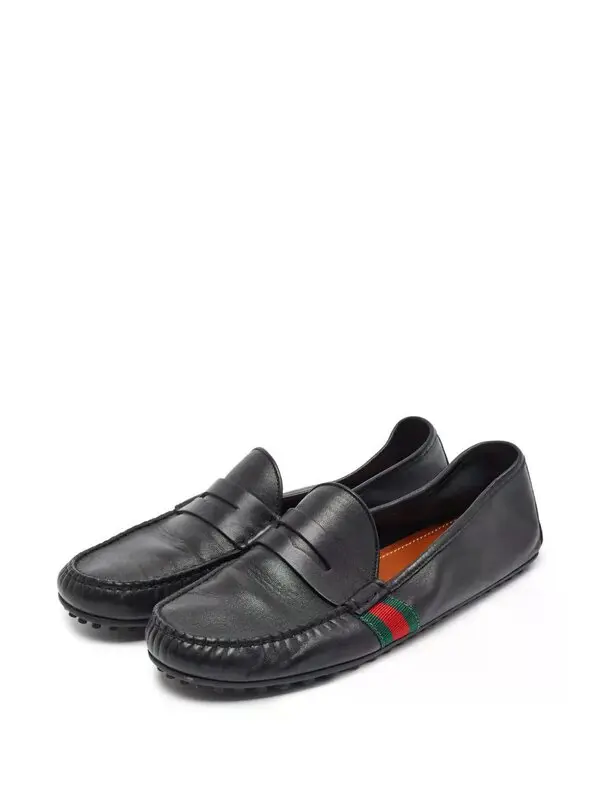 Gucci Driver Loafers With Web Stripe Detail