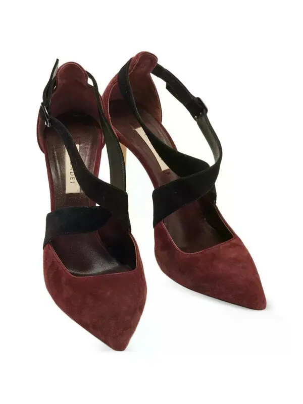 Casadei Burgundy Suede Pointed-toe Stiletto Heel Pumps