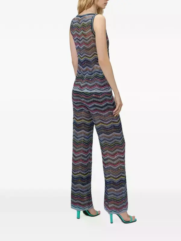 Missoni Chevron Palazzo Trousers With Sequins