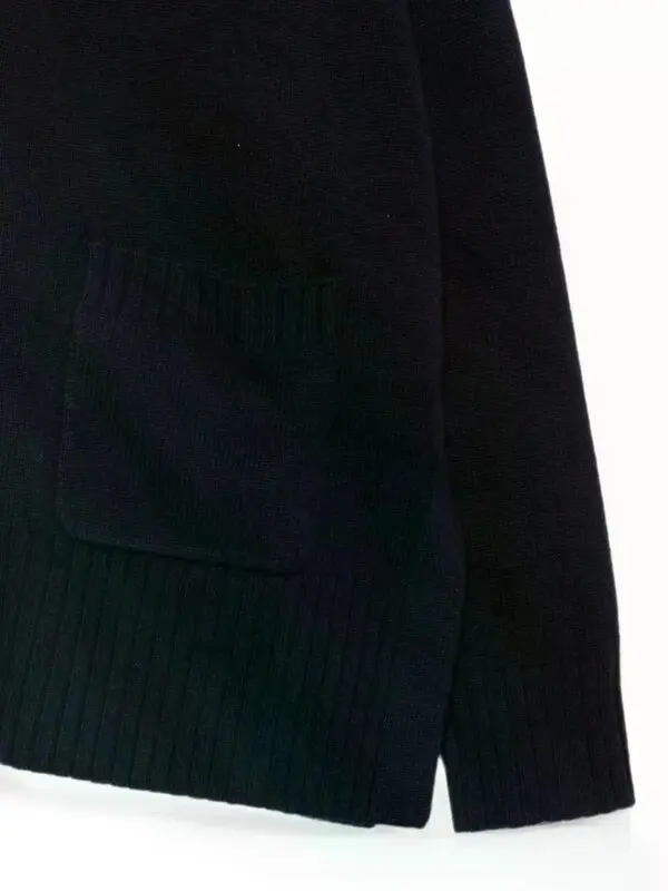 Alpha Studio Patch-pocket Knitted Cardigan - Blue