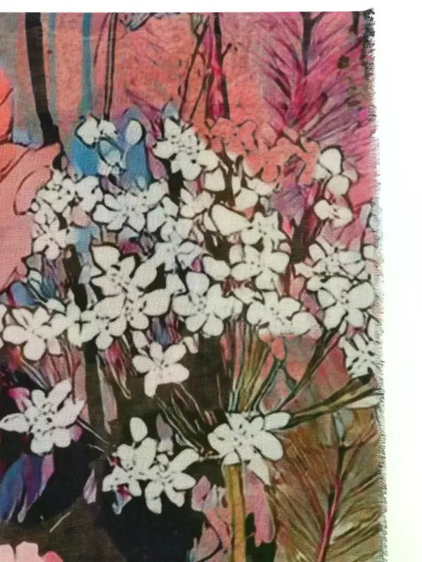 D'ANIELLO Floral-print Leopard-pattern Scarf
