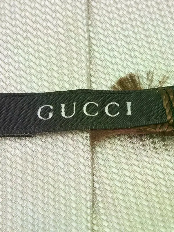 Gucci Patterned Silk Skinny Tie - Neutrals