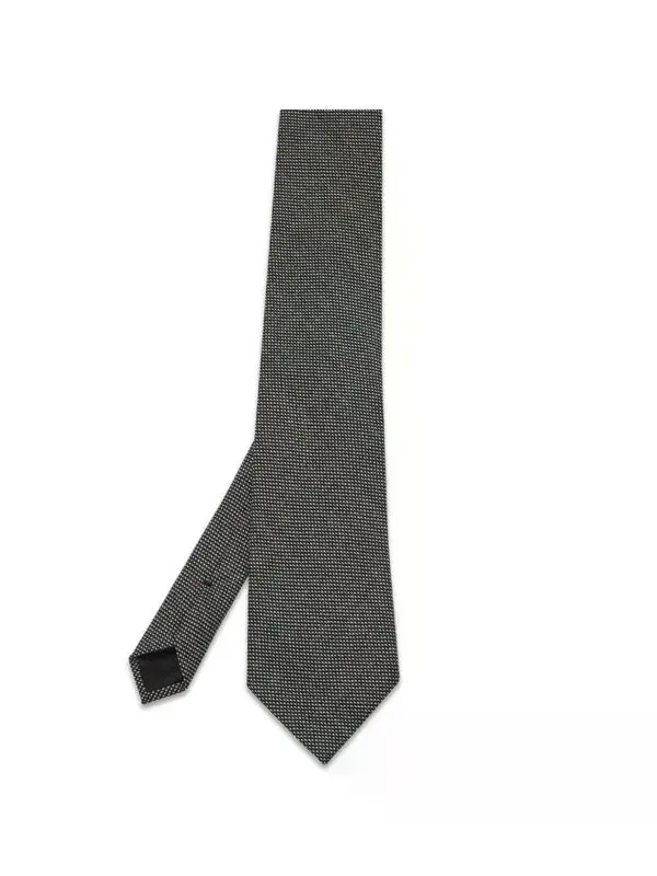TOM FORD Patterned Jacquard Wool Tie - Grey