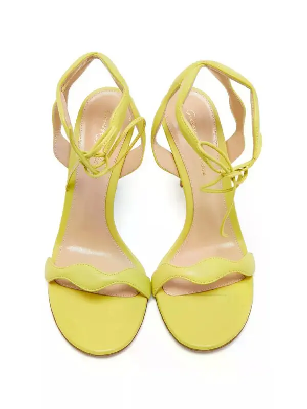 GIANVITO ROSSI Wavy Ankle-tie Stiletto Sandals - Green