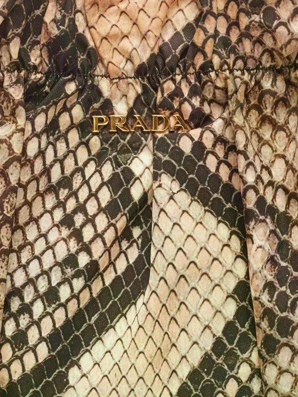 Prada Side Bow Python Printed Shoulder Bag