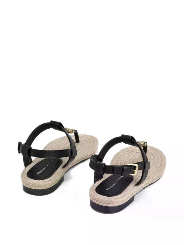 Philipp Plein Nappa Leather Rope Hexagon Sandals