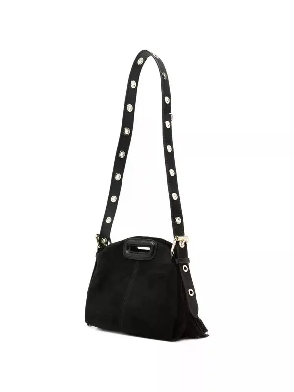 Maje Fringe-detail Leather Shoulder Bag - Black