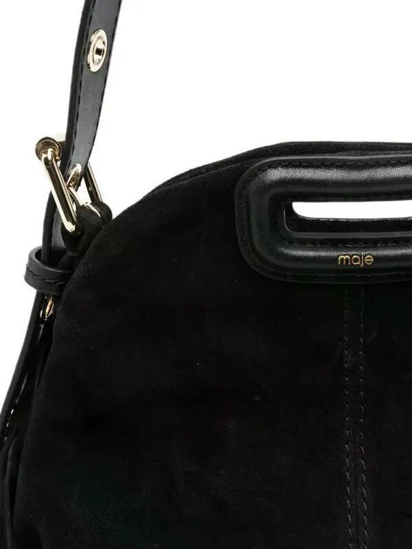 Maje Fringe-detail Leather Shoulder Bag - Black