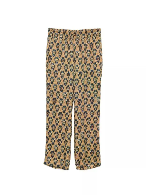 Drole De Monsieur Graphic Print Drawstring Trousers - Neutrals