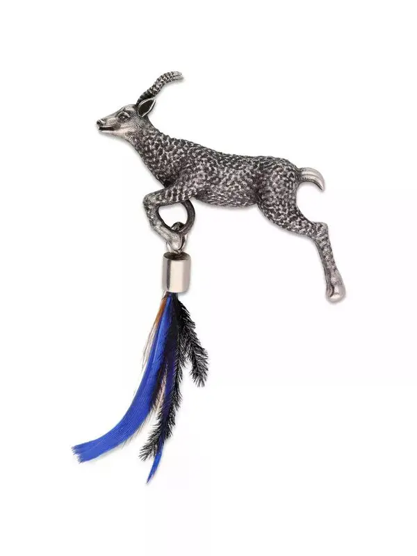 Dries Van Noten Feather Brooch - Silver