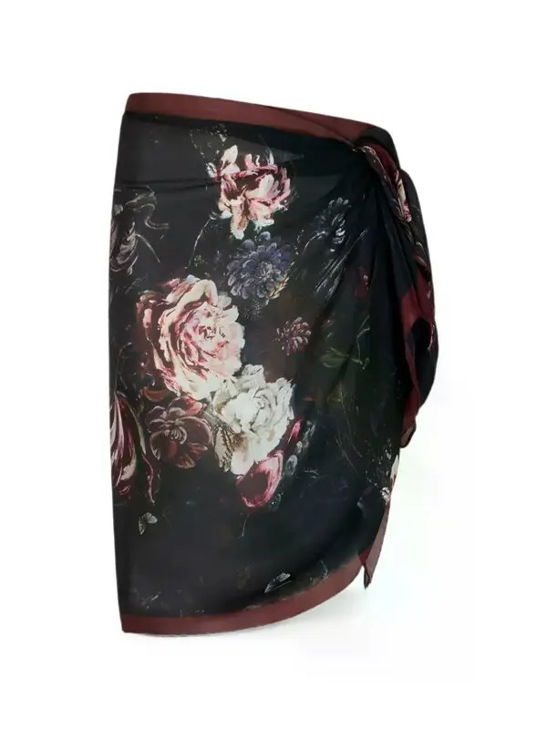 Roberto Cavalli Floral-print Silk Scarf - Black