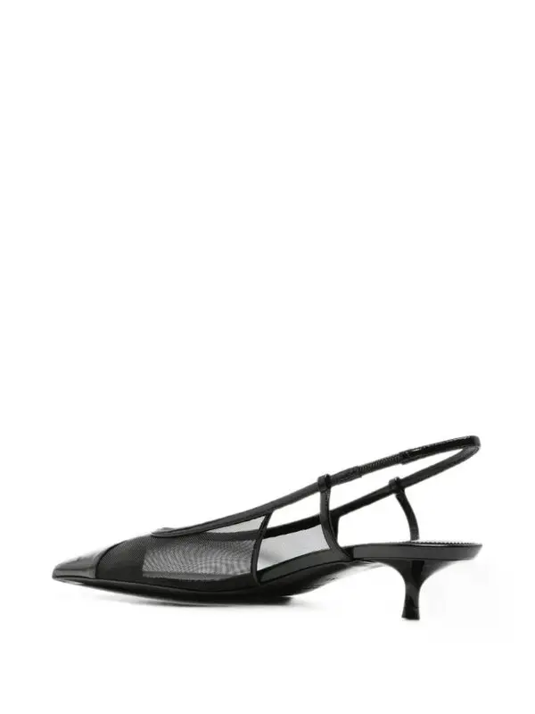 Saint Laurent Mesh-panelled Pointed-toe Slingback Pumps