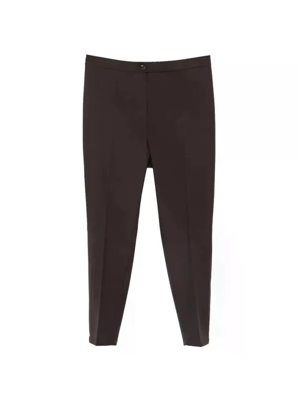 Marina Rinaldi Mrsgiro Pressed-crease Slim-fit Trousers - Brown