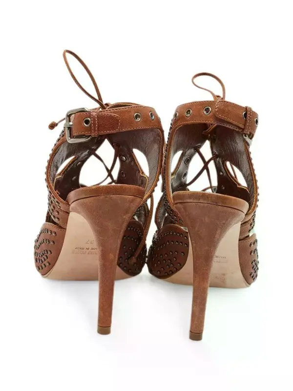 Miu Miu Studded Lace-up Sandals