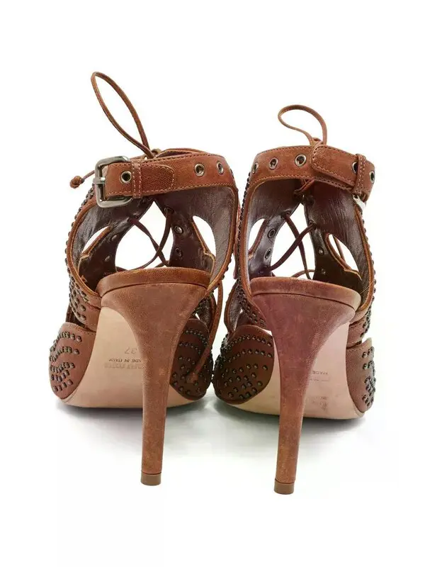 Miu Miu Studded Lace-up Sandals