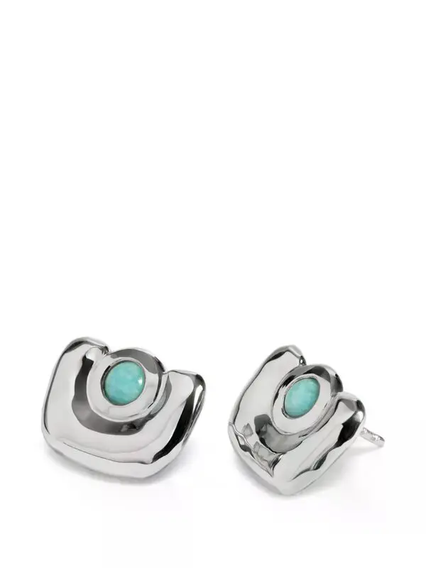 Monica Vinader Asymmetric Design Earrings With Turquoise Stone - Silver