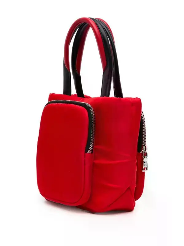 Prada Small Tessuto Pocket Cargo Tote Satchel - Red