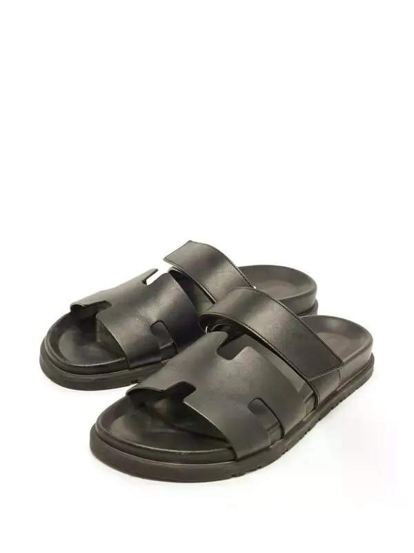 Hermès Chypre Touch-strap Flat Sandals - Black