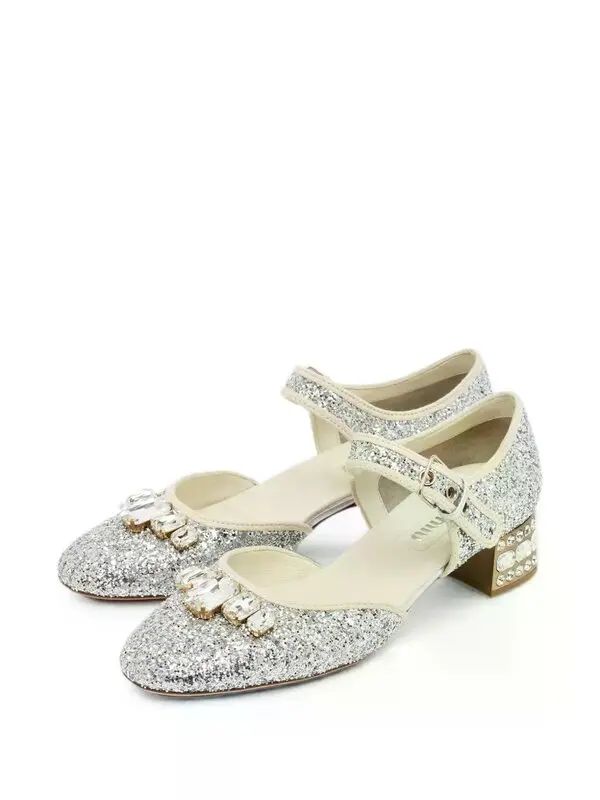 Miu Miu Crystal-embellished Mary Jane Pumps