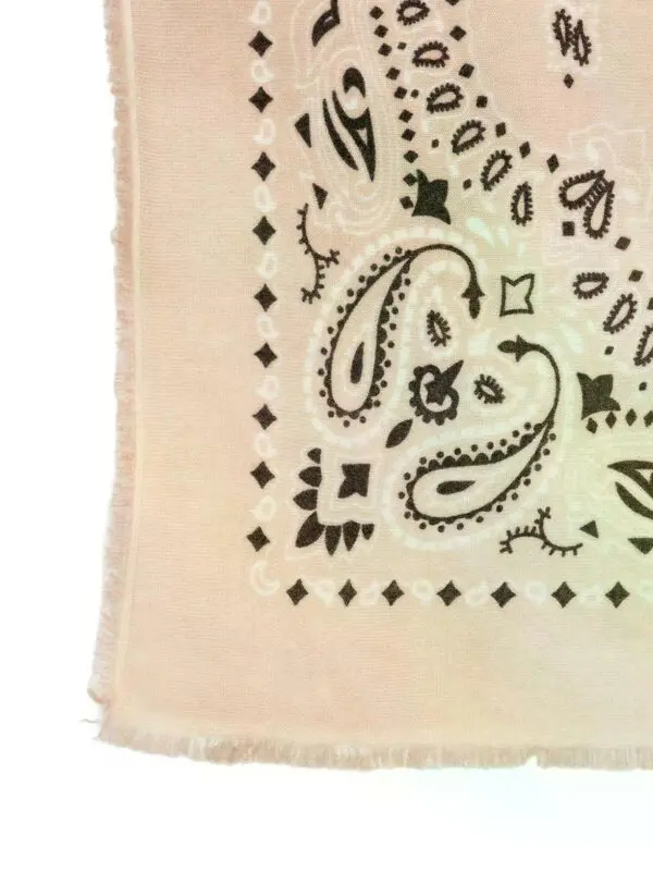 KUJTEN Hachiko Bico Paisley-pattern Frayed Scarf - Neutrals