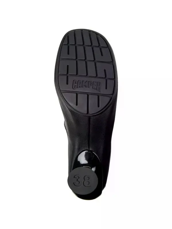 Camper Leather Loafers With Flared Heel