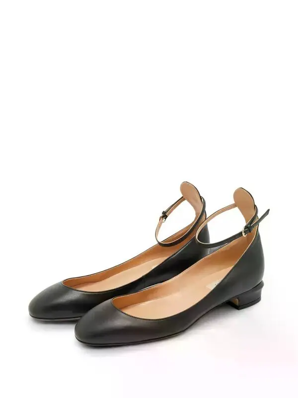 Valentino Garavani Leather Tango Ankle-strap Block Heel Pumps