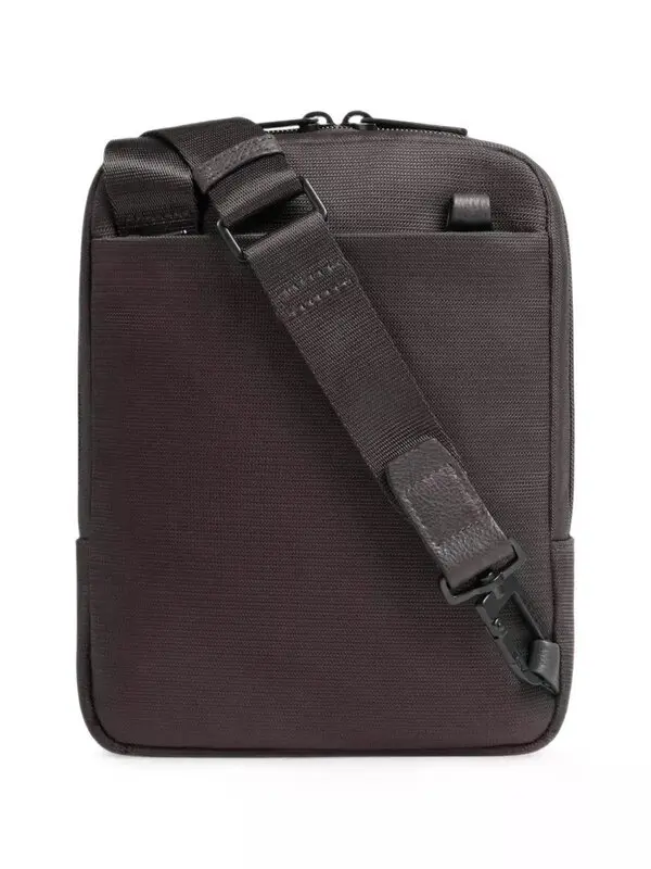 PIQUADRO Logo-plaque Panelled Messenger Bag - Brown