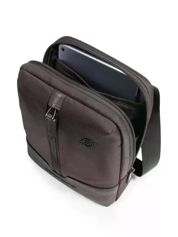 PIQUADRO Logo-plaque Panelled Messenger Bag