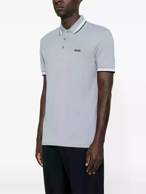 BOSS Paddy Logo-embroidered Tipped Polo Shirt