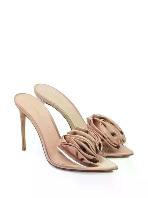 LE SILLA Rose-appliqué Transparent Sandals