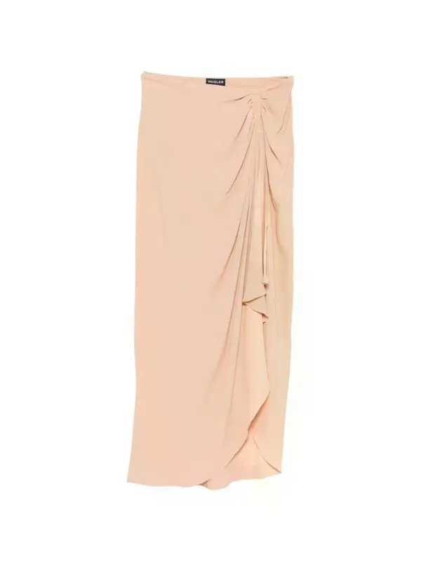 MUGLER Draped Button-detail Skirt