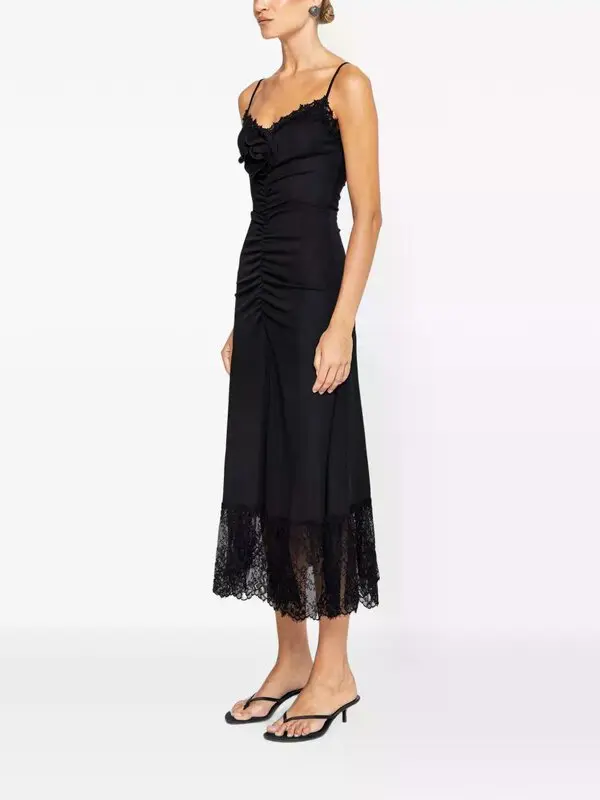 NISSA Lace-trimmed Midi Dress