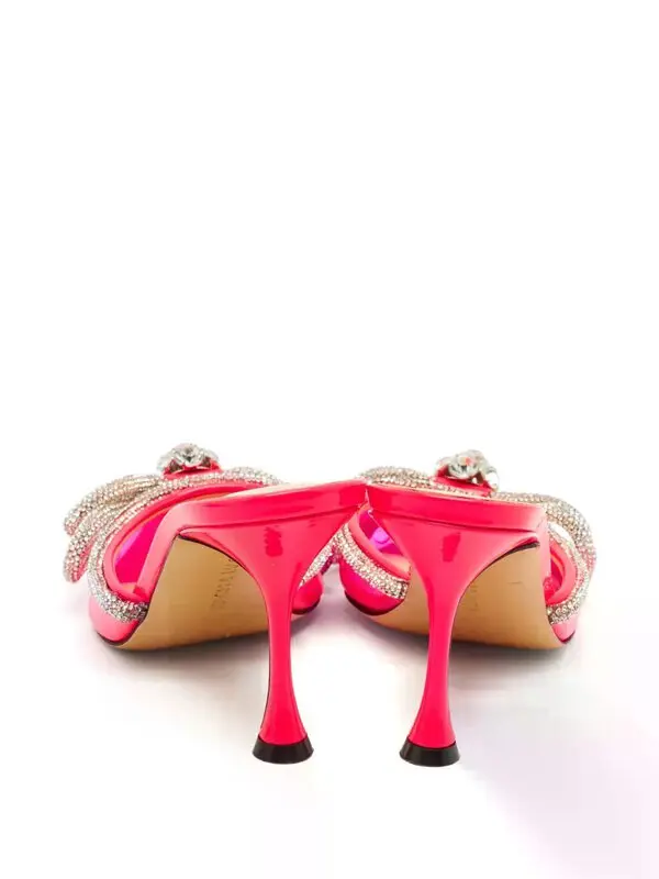 Mach & Mach Double Bow Crystal-embellished Mules